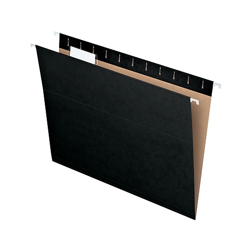Pendaflex Hanging File Folder, 1/5-Cut Tab, Letter Size, Black, 25/Box ...