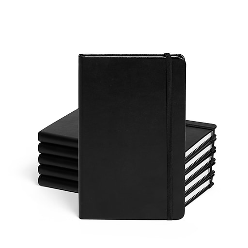 Poppin, Medium, Hard Cover Notebooks, Black, 25/Pack (104115) | Staples