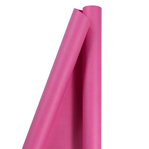JAM Paper Wrapping Paper, 25 Sq. ft. x 30", Matte Fuchsia Hot Pink ...