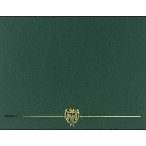 Great Papers Classic Crest Certificate Holders, 8.5" x 11", Hunter, 5 ...