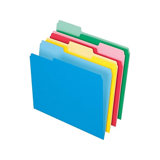 Pendaflex Basic File Folder, 1/3-Cut Tab, Assorted, Letter Size, Red ...