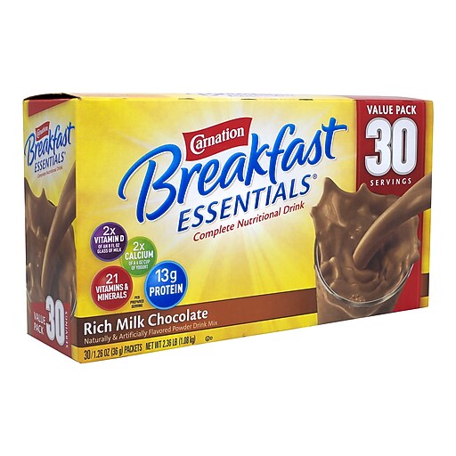 Carnation Breakfast Essentials Milk Chocolate Hot Cocoa, 30/Box (220 ...