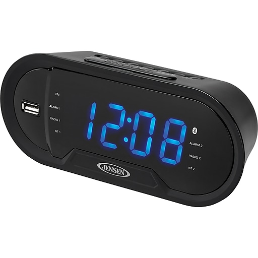 Jensen Jcr 298 Bluetooth Digital Am Fm Dual Alarm Clock Radio Black