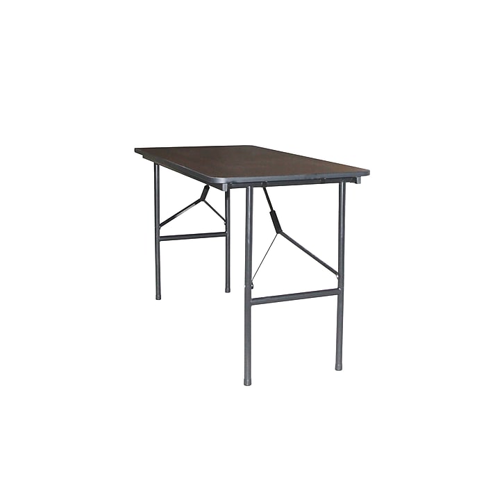 Staples 4 x 24 Wooden Heavy Duty Folding Table Walnut 58365