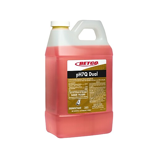 Betco pH7Q Dual Neutral Disinfectant Cleaner, Pleasant Lemon Scent, 67. ...