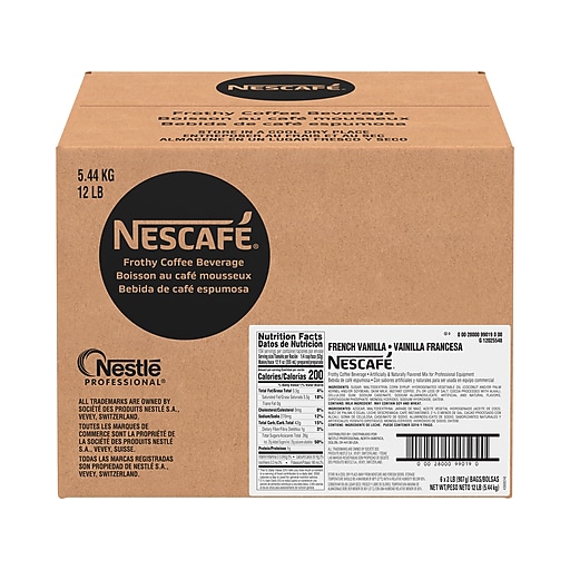 Nescafe French Vanilla Frothy Coffee Beverage Mix, Packet, 32 oz., 6 ...
