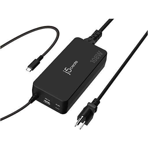 J5create 108W PD USB-C Super Charger, Black JUP34108 | Staples