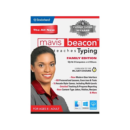 Broderbund Mavis Beacon Teaches Typing 2020 Family Edition for 3 Users ...