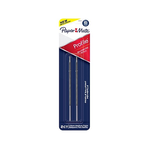 Paper Mate Profile Ballpoint Pens Refill, Medium Point, Black Ink, 2 ...