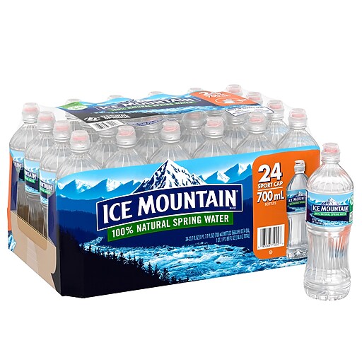 Ice Mountain 100% Natural Spring Water, Regular Flavor, 700ml Bottles ...