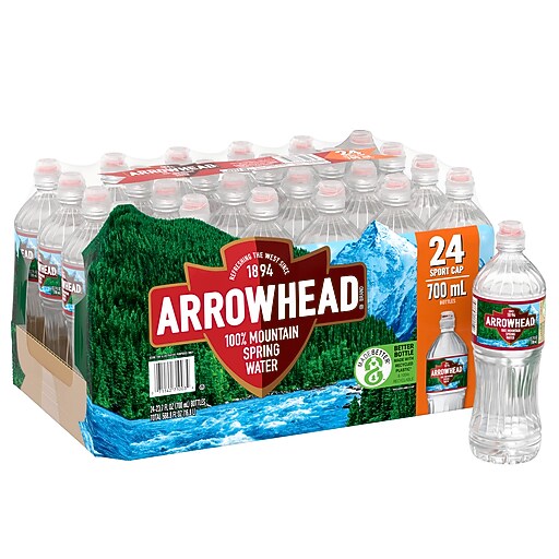 Arrowhead 100% Mountain Spring Water, Regular Flavor, 700ml Bottles ...