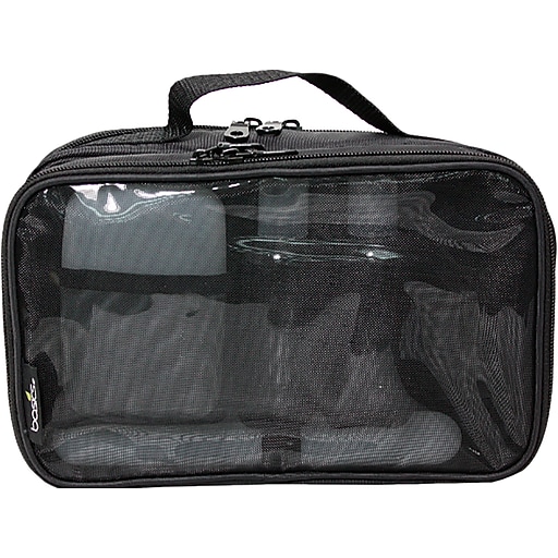Basics 9.75" 5-Piece Polyester Toiletry Bag Kit, Black (51E60169DHA ...