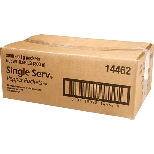 Diamond Crystal Single Serv Pepper Packet, 3000/Carton (14462) | Staples