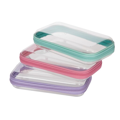 Pep Rally Clear Zipper Polyethylene Pencil Cases, Each (58958) | Staples
