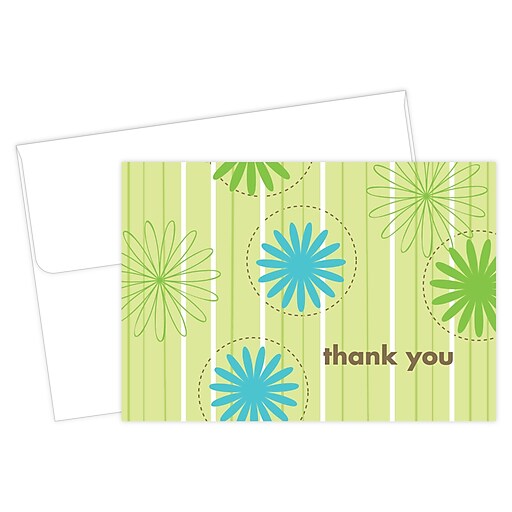 Great Papers! Daisy Stripes Thank You Note Cards, 24/Pack | Staples