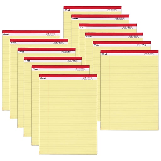 Mead Standard Legal Pad, 8.5" x 11.75", 50 Sheets/Pad, 12 Pads ...