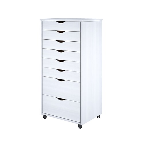 Adeptus 40.28" Wood Drawer Cabinet, Whitewash (76182) | Staples