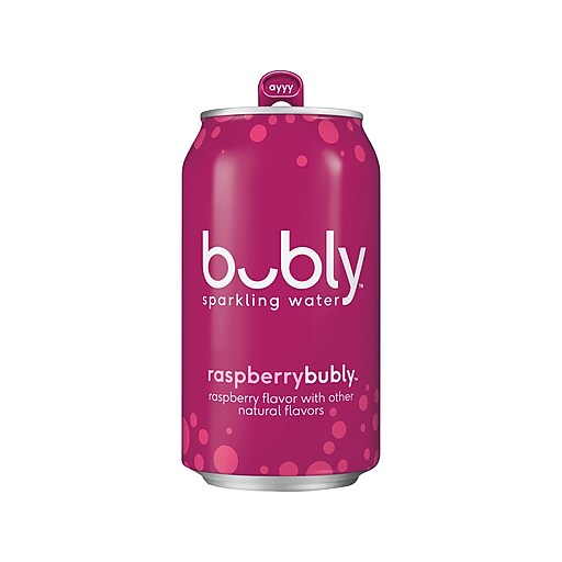 Bubly Raspberry Flavored Sparkling Seltzer Water, 12 Fl. Oz., 8 Cans/Pack, 3 Packs/Carton (18117 ...