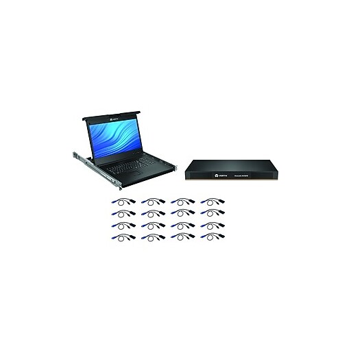 Avocent 18.5" LCD Rack Console Monitor with 16-port KVM (LRA185KMM16D ...