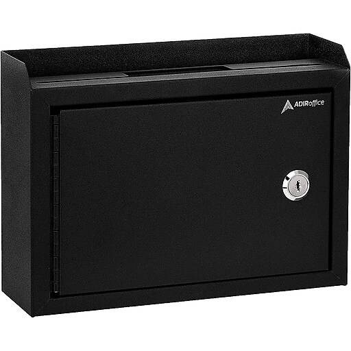 AdirOffice Indoor/Outdoor Wall Mounted Drop Box, Black (631-02-BLK ...