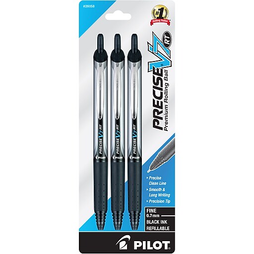 Pilot Precise V7 RT Retractable Rollerball Pens, Fine Point, Black Ink ...