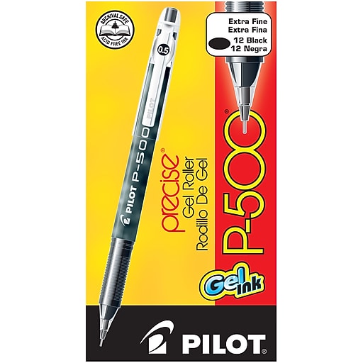 Pilot Precise P-500 Gel Pens, Extra Fine Point, Black Ink, Dozen (38600 ...