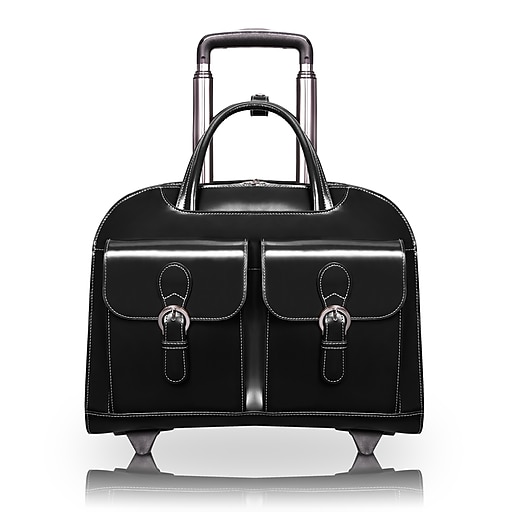 McKlein W Series Laptop Briefcase, Black Leather (96185A) | Staples