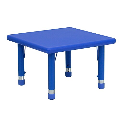 Flash Furniture Wren Square Activity Table, 24" x 24", Height Adjustable, Blue (YUYCX002SQRTBBL ...