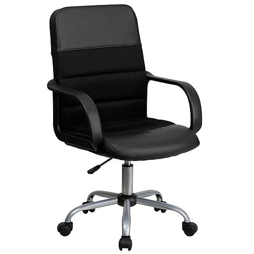 Flash Furniture Manor Ergonomic LeatherSoft/Mesh Swivel Mid-Back Task ...
