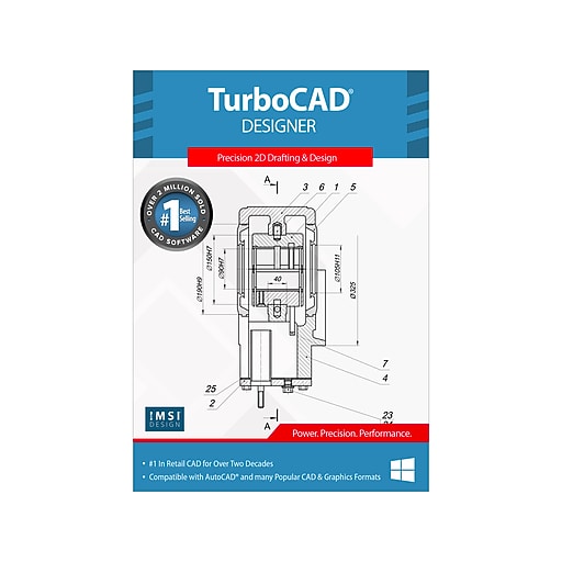 IMSI TurboCAD Designer 2D CAD Software for Windows, 1 User [CD/DVD ...