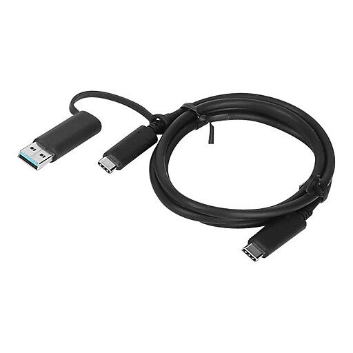 Lenovo Hybrid 3.3' USB-C to USB-C with USB-A Adapter Dongle, Black ...