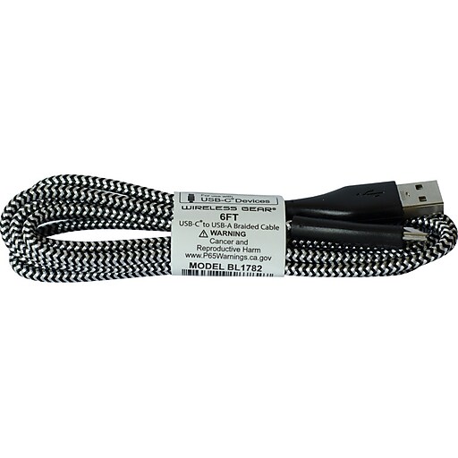 ESI Wireless Gear USB-C to USB-A Cable, Black (BL1782) | Staples