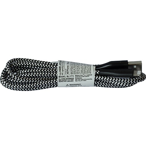 ESI Wireless Gear Lighting to USB-A Cable, Black (BL1771) | Staples