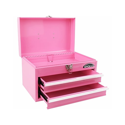 Apollo Tools 2-Drawer Chest Case, Pink (DT5010P) | Staples