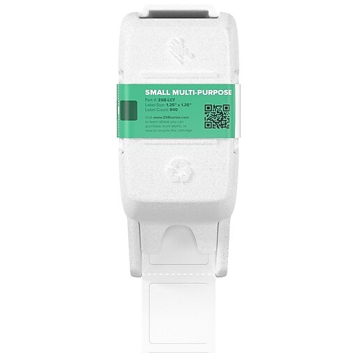 Zebra Small Multipurpose Label, 1.25" x 1.25", White, 800 Labels ...