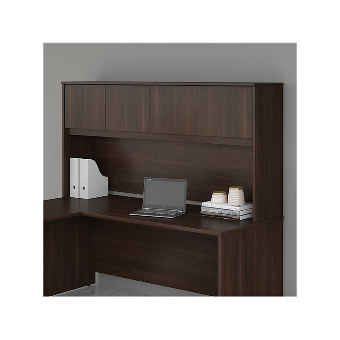 Bush Business Furniture Studio C 72 W Desk Hutch Black Walnut SCH172BW Staples