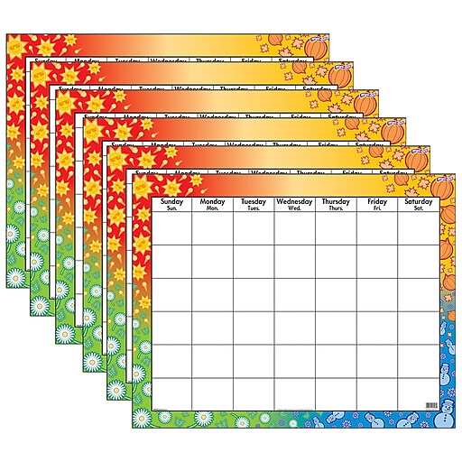 TREND Wipe-Off Calendar Chart, Pack of 6 (T-1170-6) | Staples
