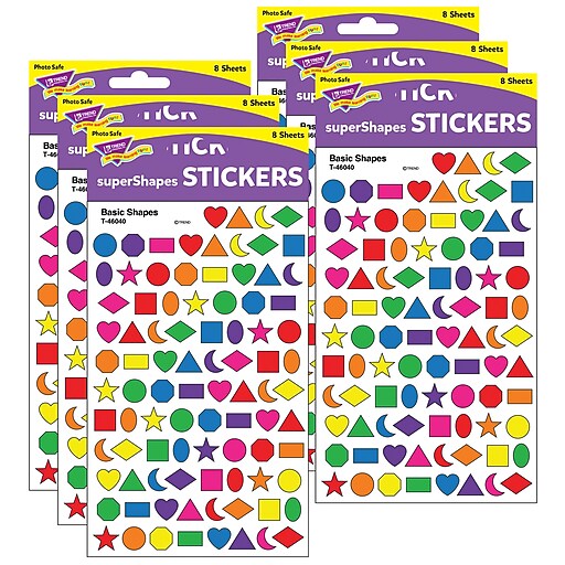 TREND Basic Shapes superShapes Stickers, 800 Per Pack, 6 Packs (T-46040 ...