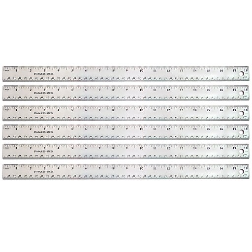 The Pencil Grip 18" Stainless Steel Ruler, Pack of 6 (TPG158-6) | Staples