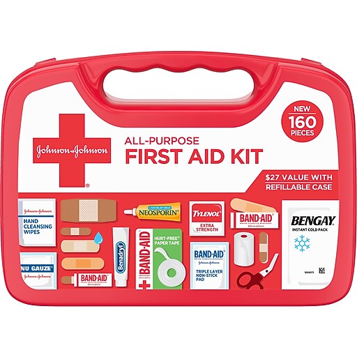 Johnson & Johnson All-Purpose First Aid Kit, 160 Pc. (202045) | Staples