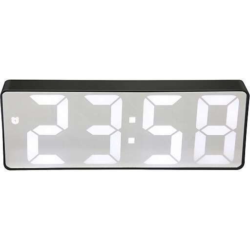 Infinity Instruments Digital Alarm Clock, 6.25" x 2.25" (20220BK) | Staples