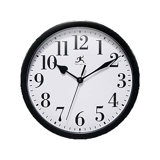 Infinity Instruments Wall Clock, Plastic/Glass, 9.63" (20048BK-4400 ...