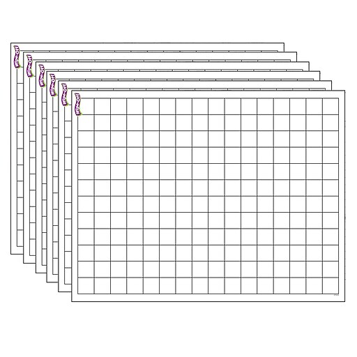 TREND Graphing Grid Small Squares Wipe-Off Chart, 17" x 22", Pack of 6 ...