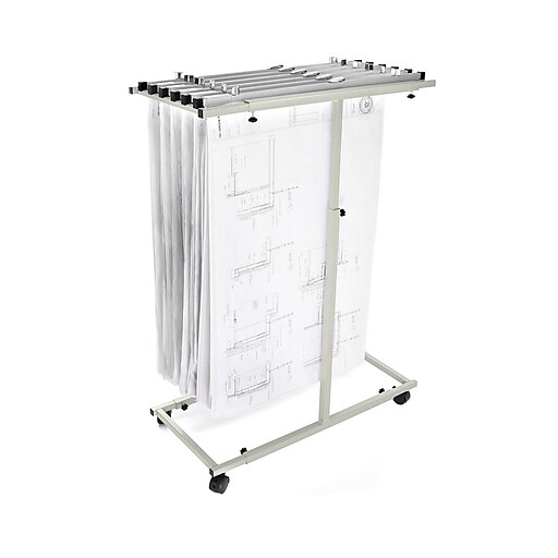 AdirOffice Steel Mobile Blueprint Storage, Vertical Plan Center with ...