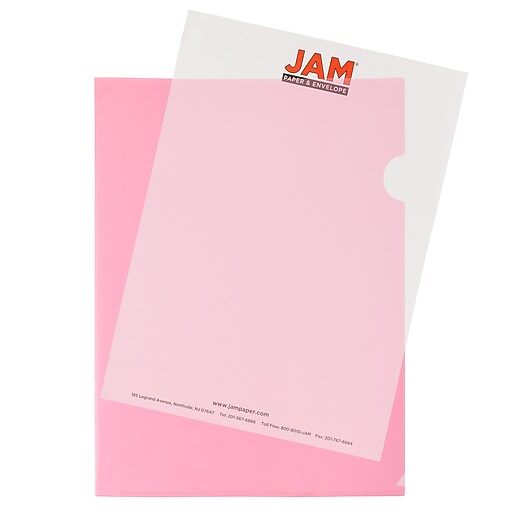 JAM Paper Plastic Sleeves, 9" x 12", Red, 120/Pack (2226316989B) | Staples