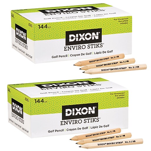 Dixon EnviroStiks Golf Pencils, 144 Per Pack, 2 Packs (DIX15099-2 ...