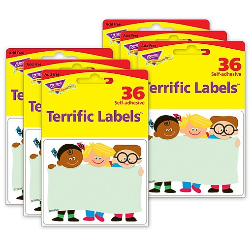 TREND Kids Terrific Labels, 2.5" x 3", 36 Per Pack, 6 Packs (T-68003-6 ...