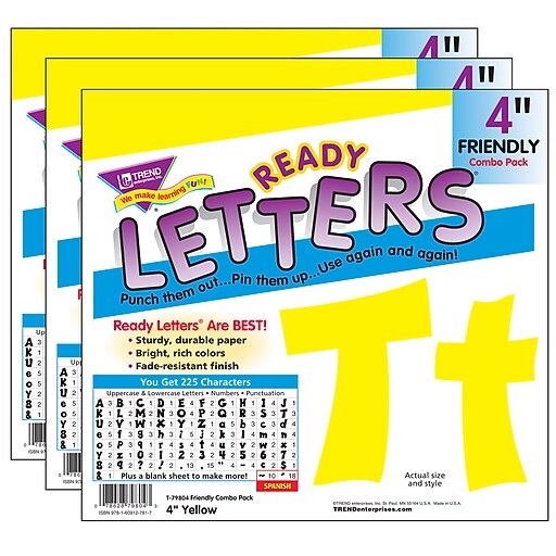 TREND 4" Playful Uppercase/Lowercase Combo Pack (EN/SP) Ready Letters ...