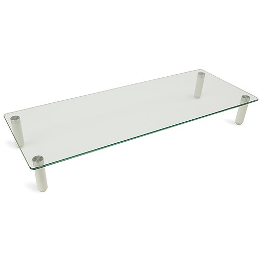Mount-It! Glass Monitor Riser, 22" Wide, Clear (MI-7263) | Staples