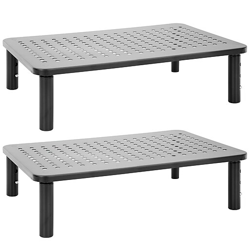 Mount-It! Adjustable Monitor Stand, Up to 32" Monitor, Gray, 2/Pack (MI ...